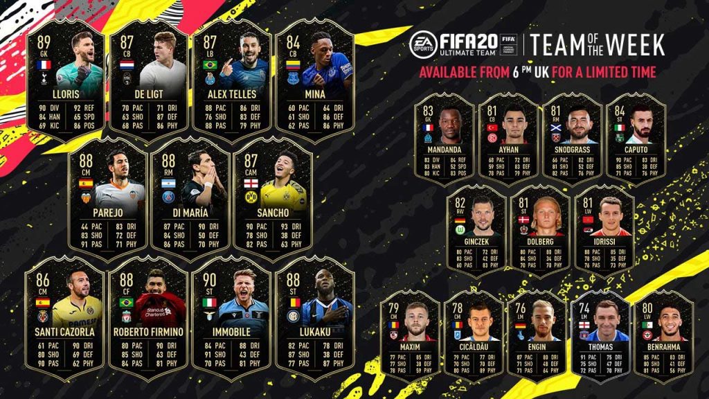 FIFA 20 TOTW - Predictions and Official Team of the Week List